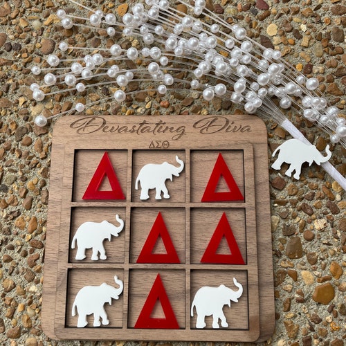 Delta Sigma Theta Tic Tac Toe Game | Etsy