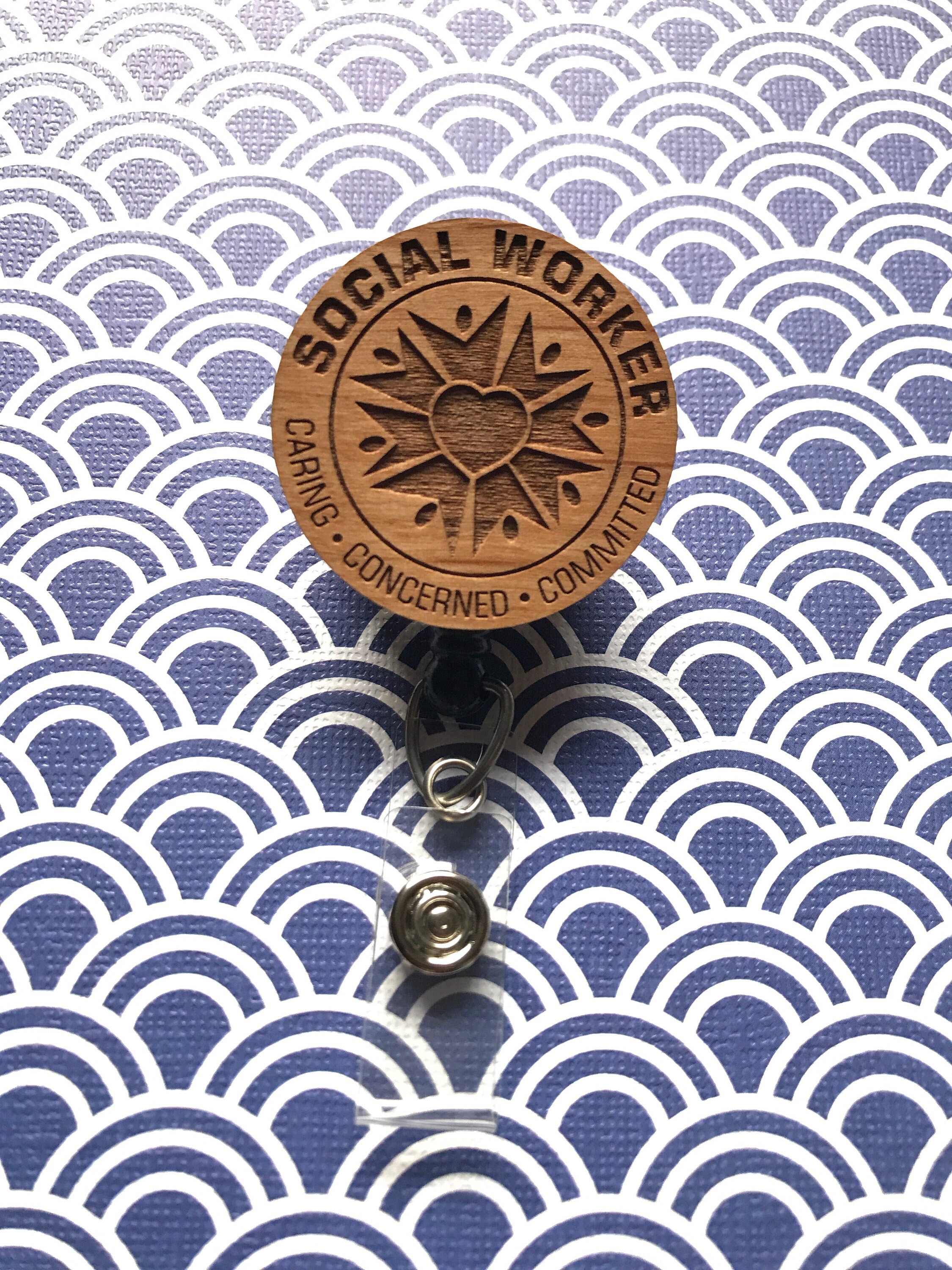 Social Worker Badge Holder w/Reel | Etsy