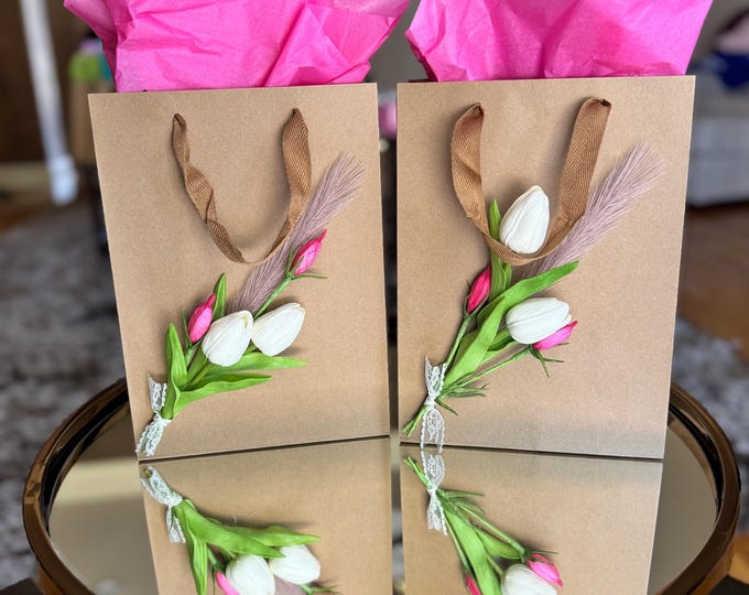 Floral Tulip Gift Bags - Etsy