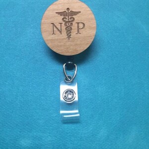 Nurse Practitioner Wood Engraved Badge Holder With Reel - Etsy