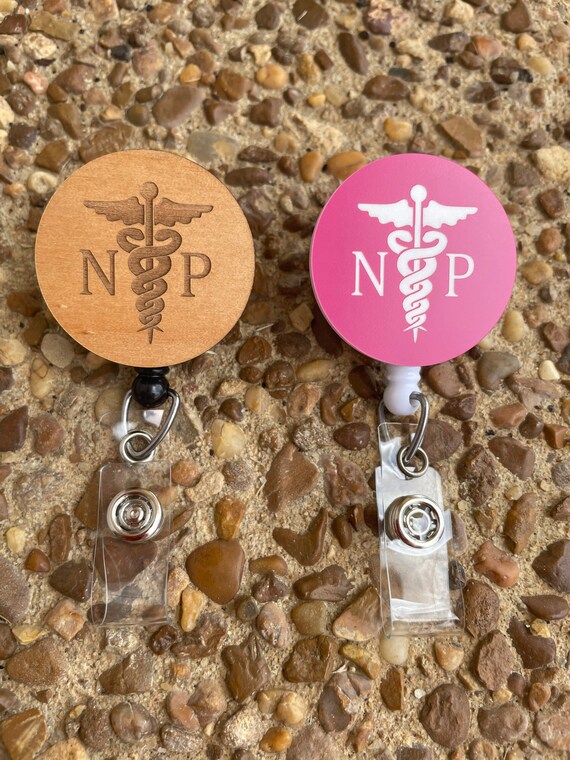 Nurse Practitioner Wood Engraved Badge Holder With Reel - Etsy