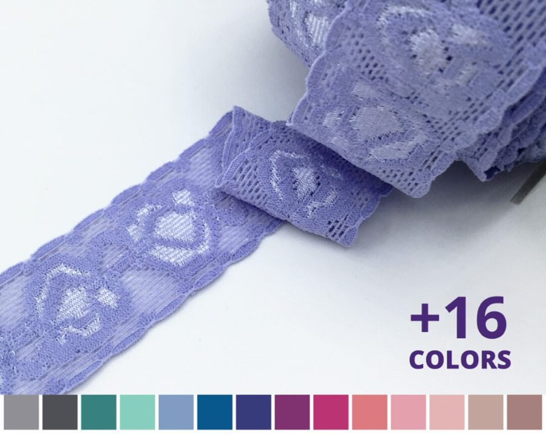 Lace Elastic 1 1/3" or 34mm | Stretch Lace or Lingerie or Headbands ...