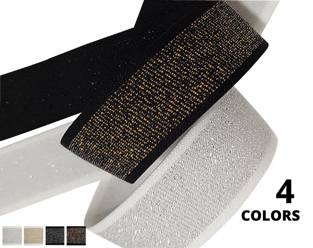 Lurex Metallic Elastic 3/4" 20mm - Jacquard Elastic Band With Light ...