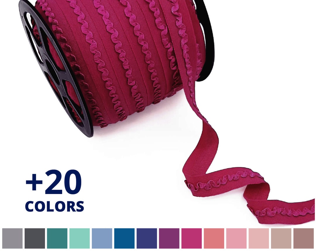 3/5 Inch FOE Fold Over Elastic With Ruffle Picot Edging - Decorative ...