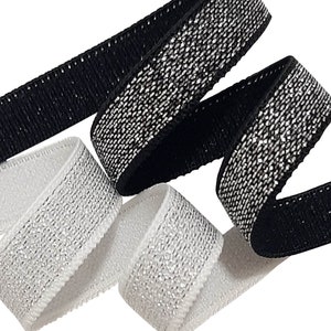 Lurex Metallic Elastic 3/8" 10mm - Jacquard Elastic Band With Light ...