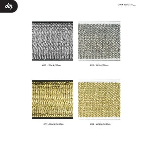 Lurex Metallic Elastic 3/4 20mm-jacquard Elastic Band With Heavy Lurex ...