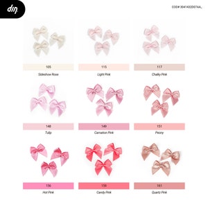 Mini Satin Bows, 1 Inch, 10 Pcs | Pre-tied Craft Bows | Tiny Bows for ...