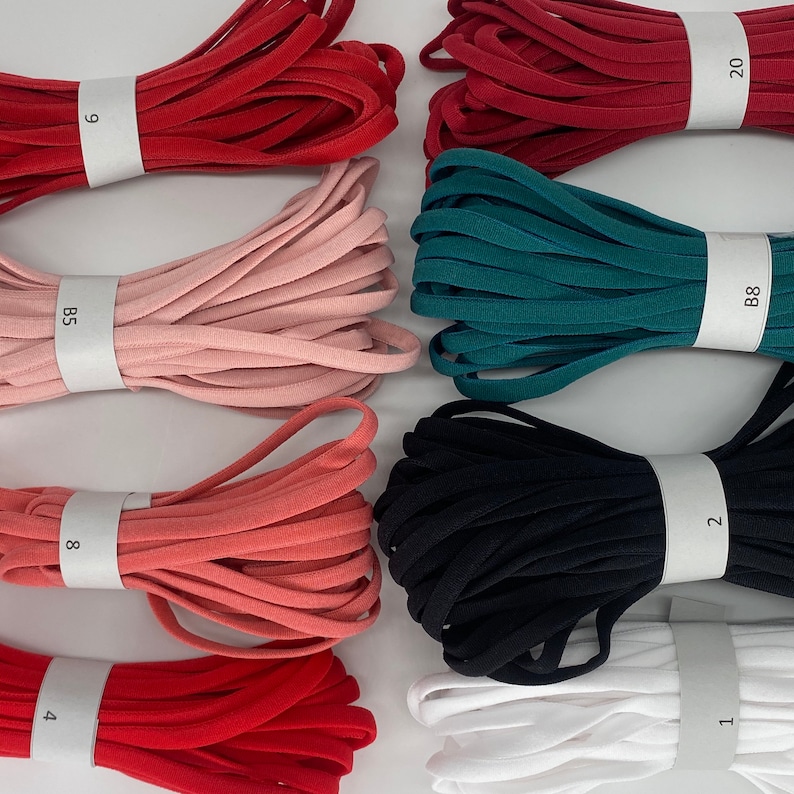 Tubular Strap Elastic 1/6" (4.0mm) - 10 Yds - Extra Soft - Spaghetti ...