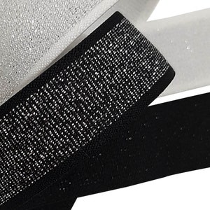Lurex Metallic Elastic 3/4" 20mm - Jacquard Elastic Band With Light ...