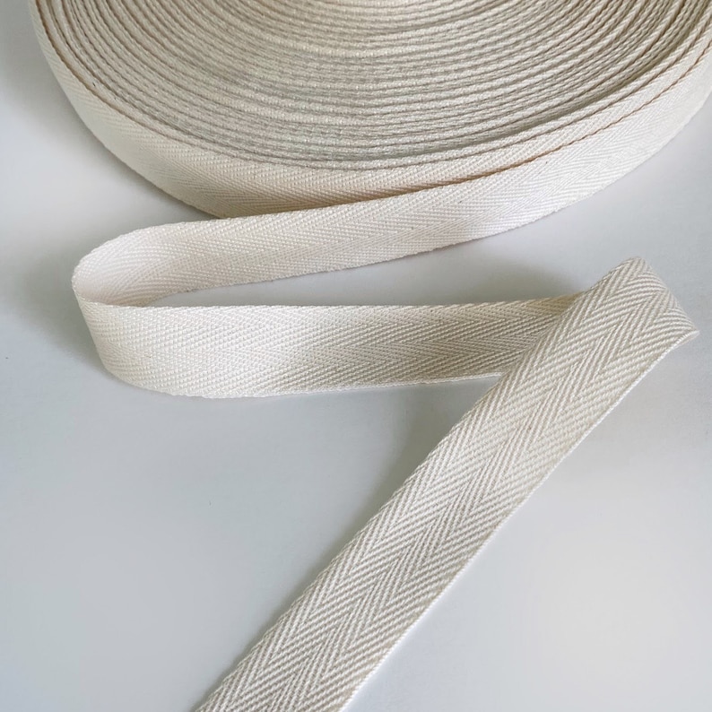 1 In Webbing Cotton Webbing Herringbone Twill Tape Strap - 15mm Width ...