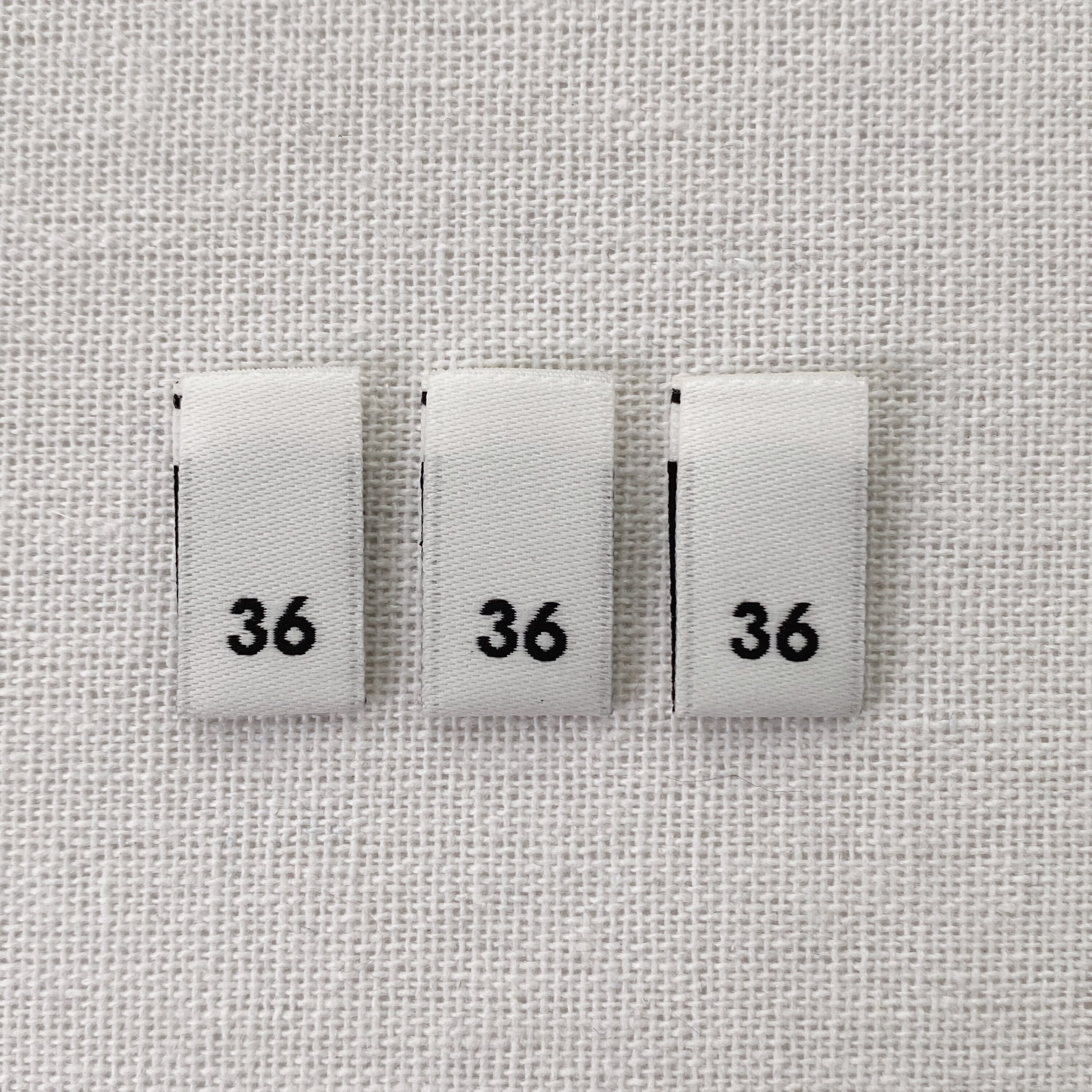 25 Woven Size Labels Ivory Number Sizes | Etsy