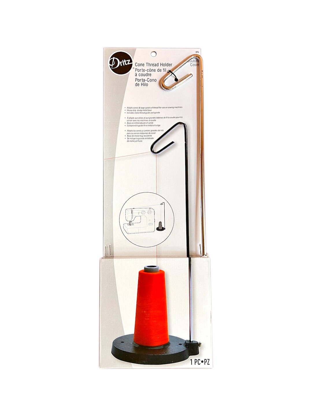 Thread Cone Holder Adapts Large Cones of Thread and Shirring Elastic ...