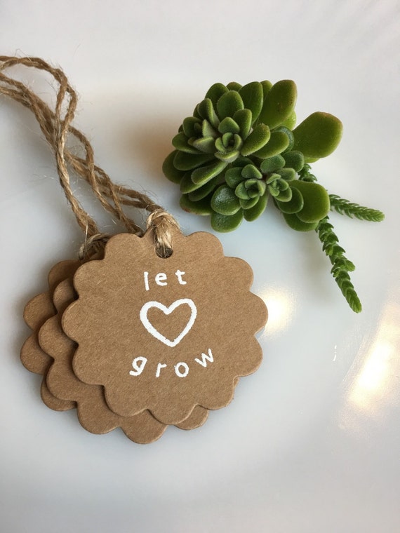 Set of 10 Handmade Let Love Grow Wedding Favor Tags-Let Love Grow ...