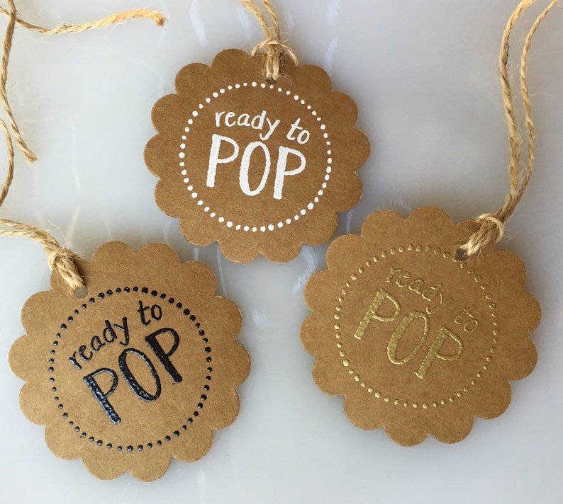 Set of 10 Handmade Ready to Pop Gift Tags-popcorn Tag-cake Pop - Etsy