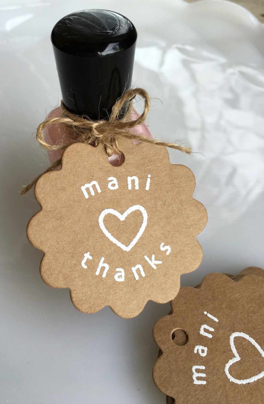 Set of 10 Handmade Mani Thanks Nail Polish Party Favor Tag-manicure ...