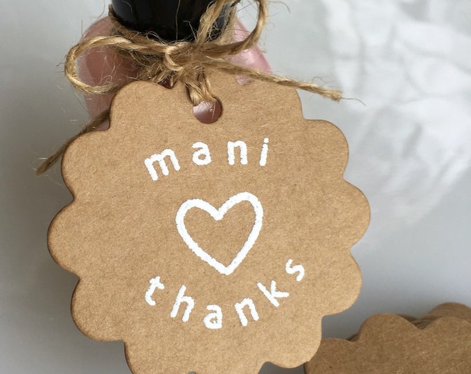 Set of 10 Handmade Mani Thanks Nail Polish Party Favor Tag-manicure ...