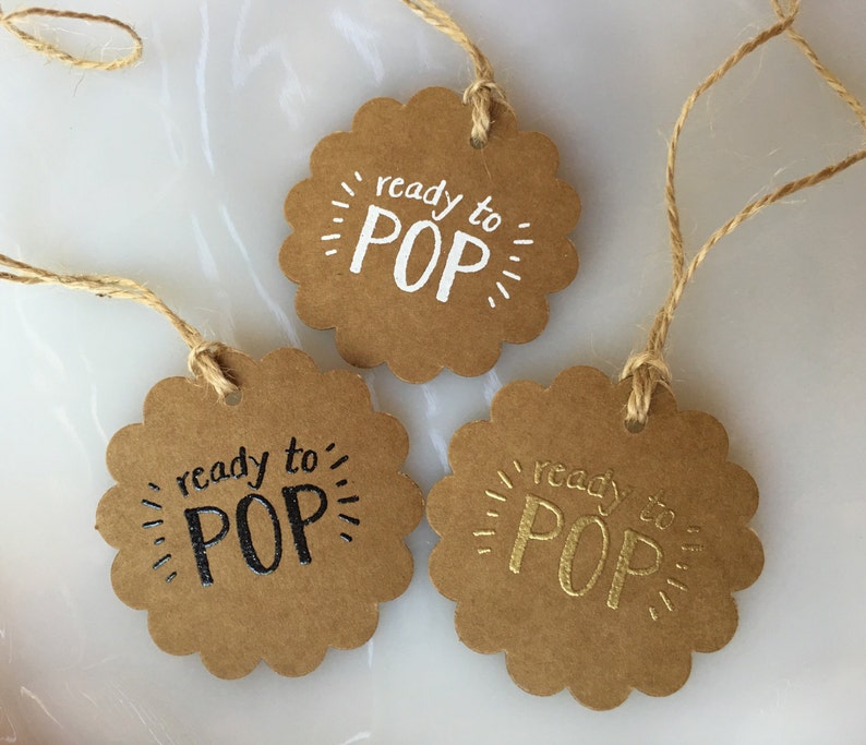 Set of 10 Handmade Ready to Pop Gift Tags-popcorn Tag-cake Pop - Etsy