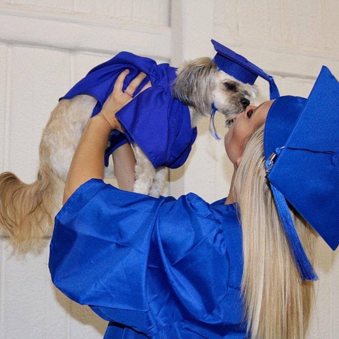 Dog Graduation Cap and Gown: Custom Color Tassel, Pet Costume - Etsy