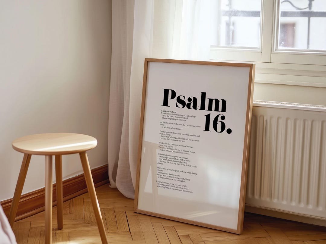 Psalm 16 Bible Verse Wall Art, DIGITAL DOWNLOAD, Christian Modern ...