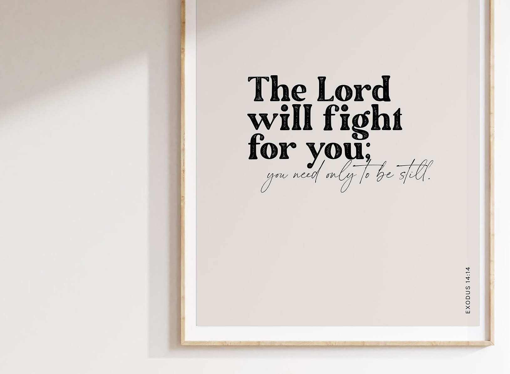 The Lord Will Fight for You Bible Verse Wall Art, Exodus 14:14 ...