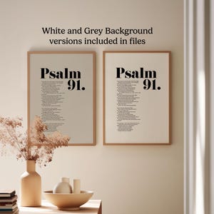 Psalm 91 NLT Bible Verse Wall Art, Minimalist Decor, Christian Modern Scripture Poster, New ...