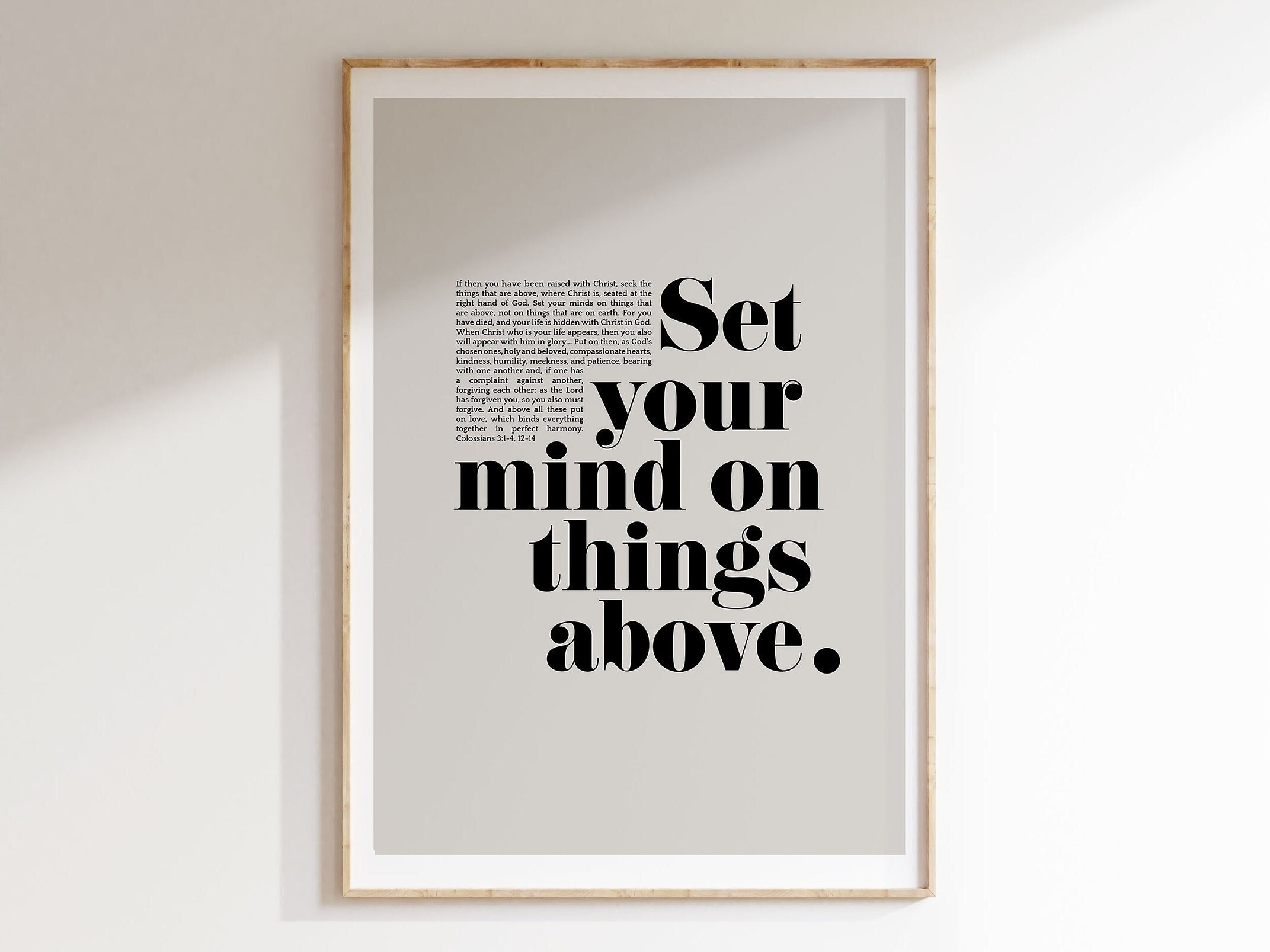 Colossians 3:1-4 Bible Verse Poster, Christian Home Decor (digital ...