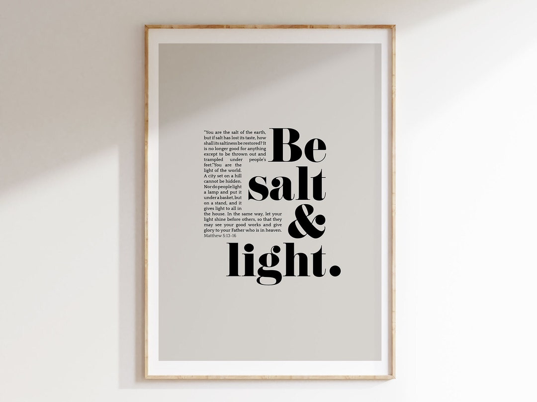 Be Salt and Light Matthew 5:13-16 Bible Verse Wall Art, Christian Home ...