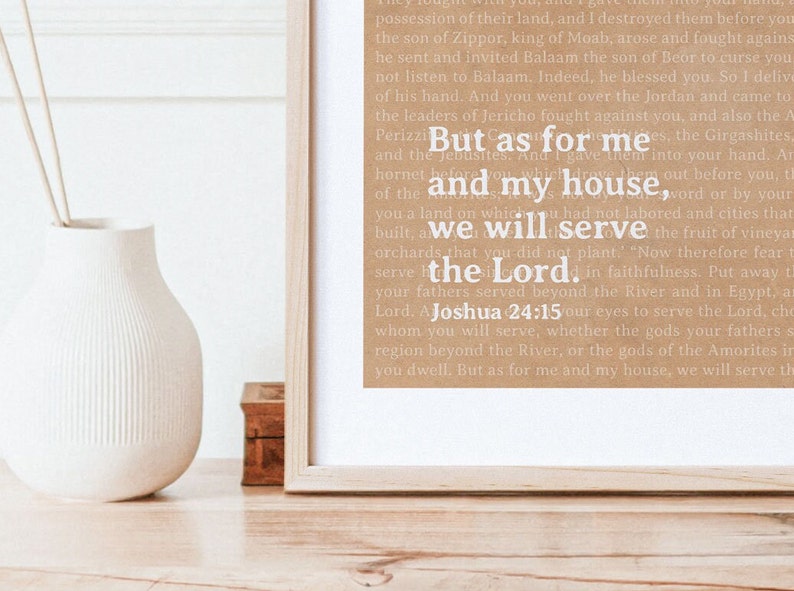 We Will Serve the Lord, Bible Verse Artwork Print, Joshua Print ...