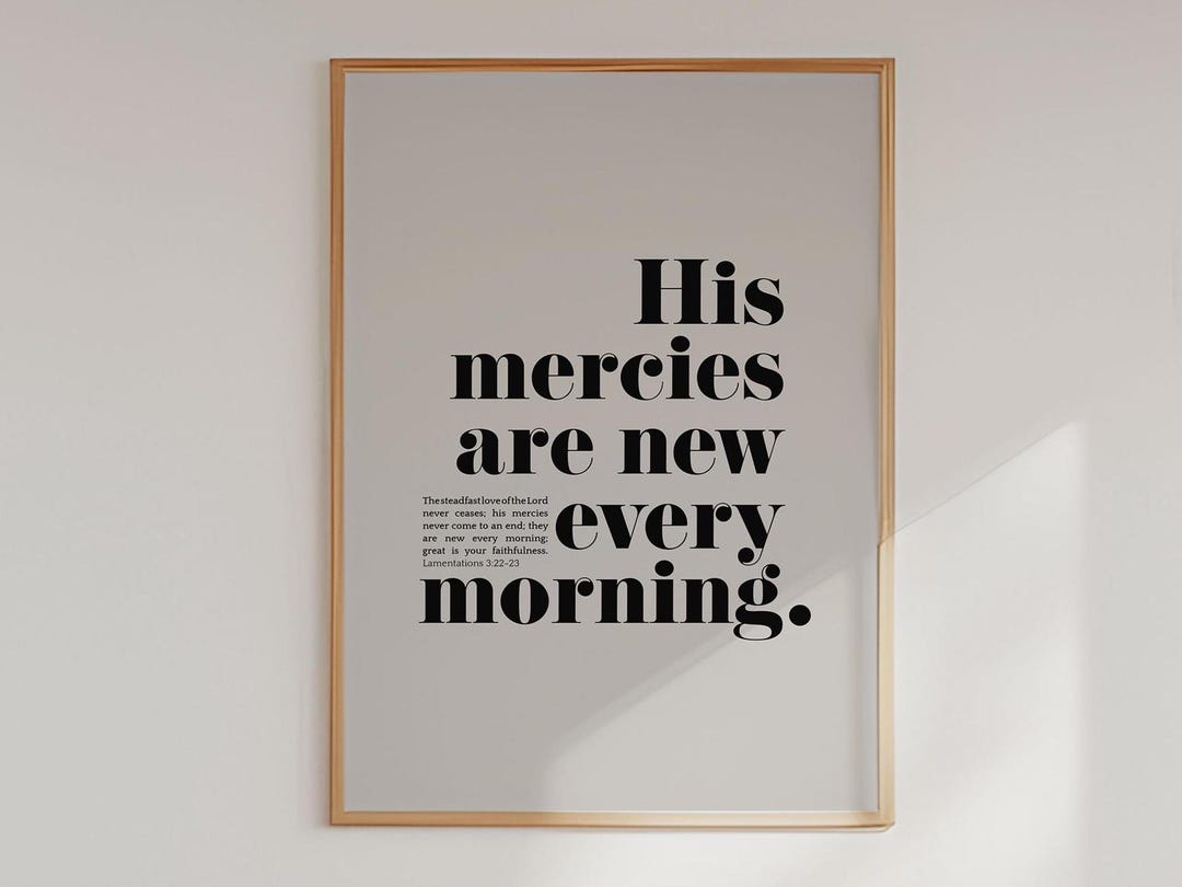 His Mercies Are New Every Morning Poster Lamentations 3 Print ESV ...