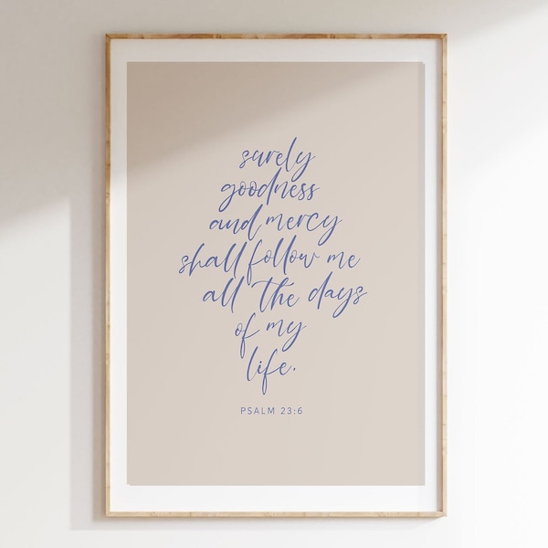 Surely Goodness and Mercy Wall Art - Etsy