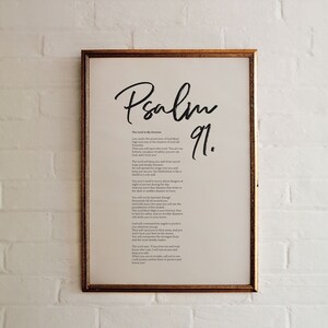 Psalm 91 CEV Handwritten Scripture Art for Home, Christian Modern ...