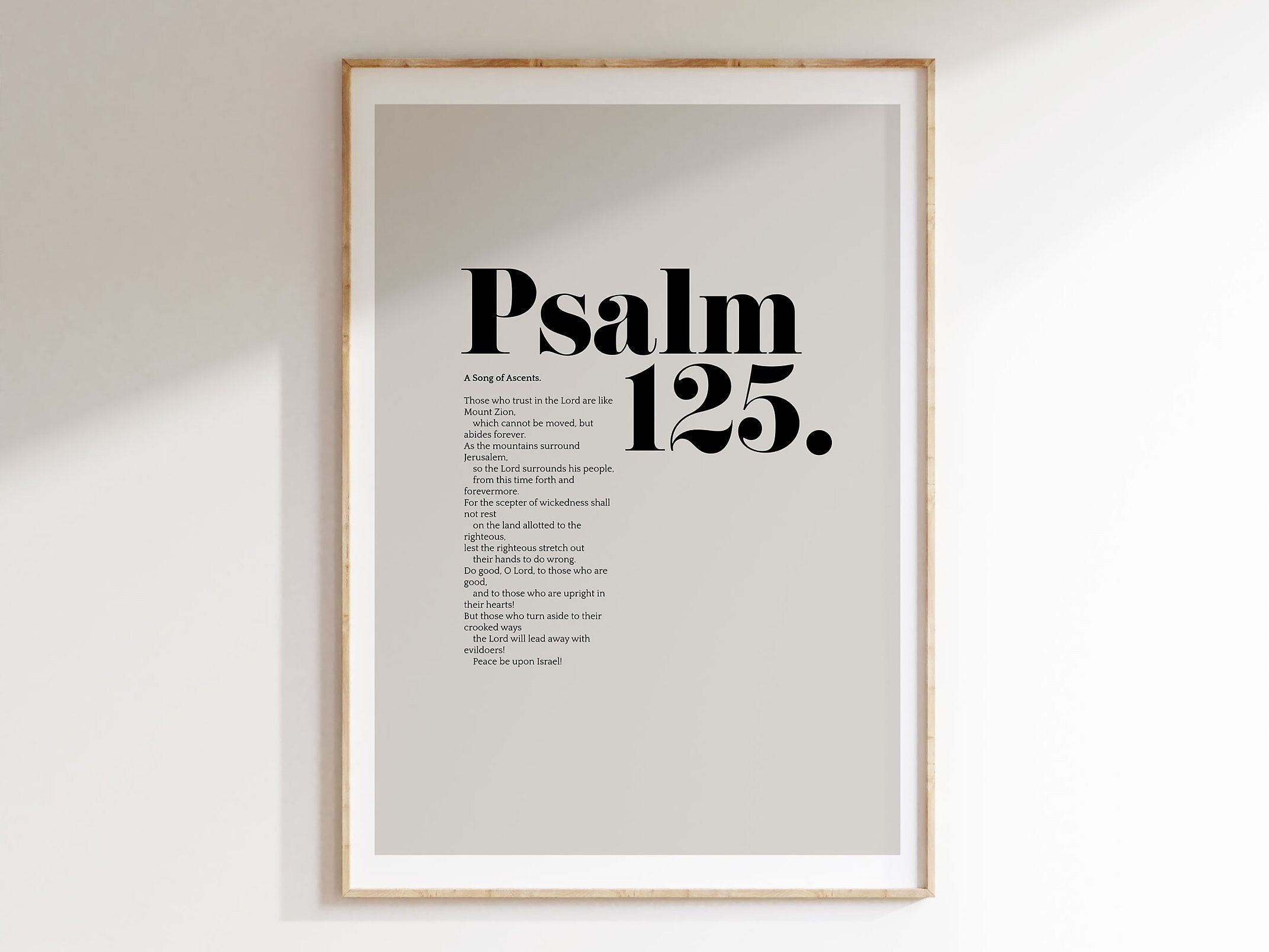Art mural de versets bibliques du psaume 125, décoration minimaliste ...