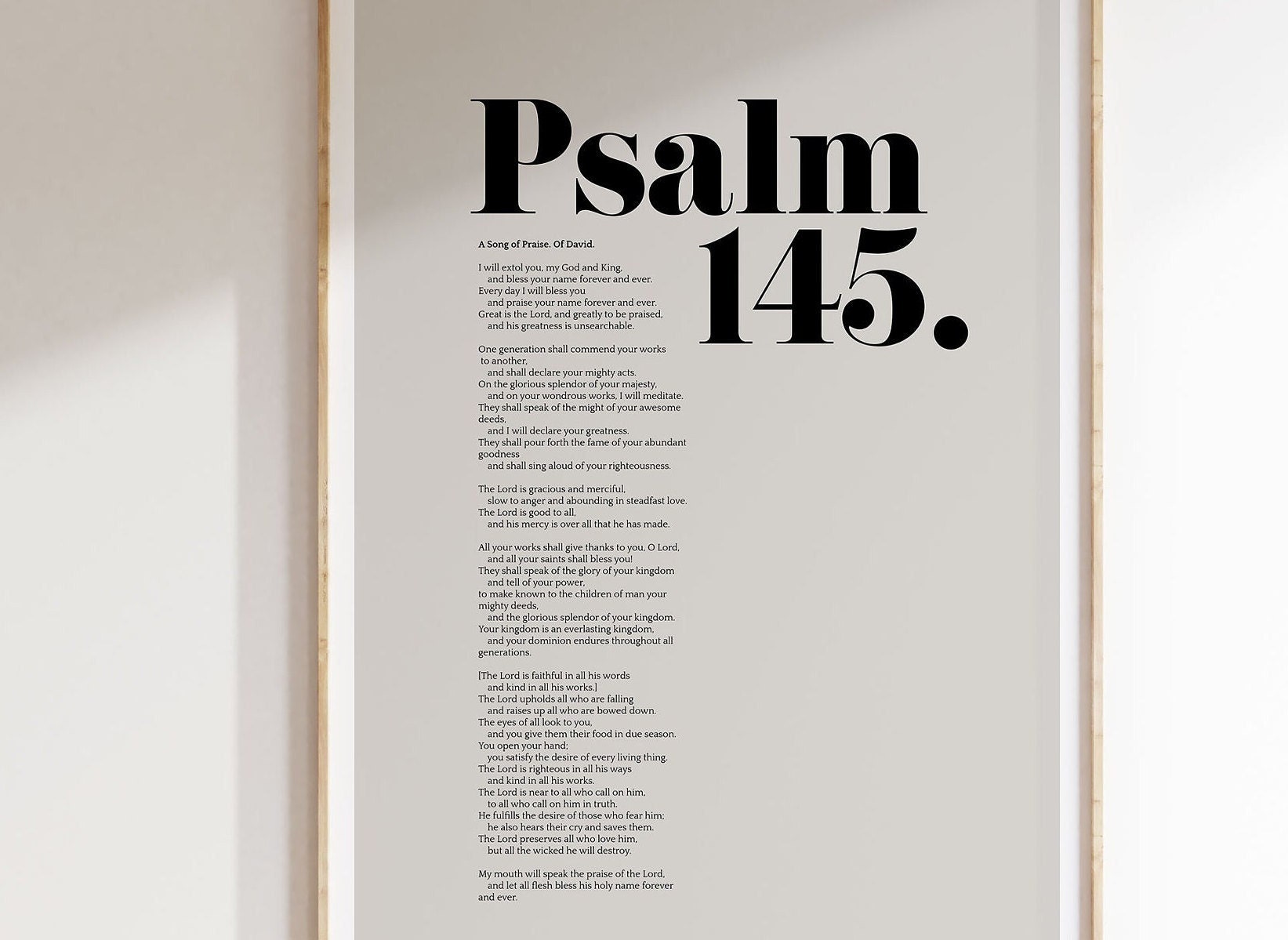 Psalm 145 Bible Verse Wall Art, Bold Home Decor, Christian Modern ...