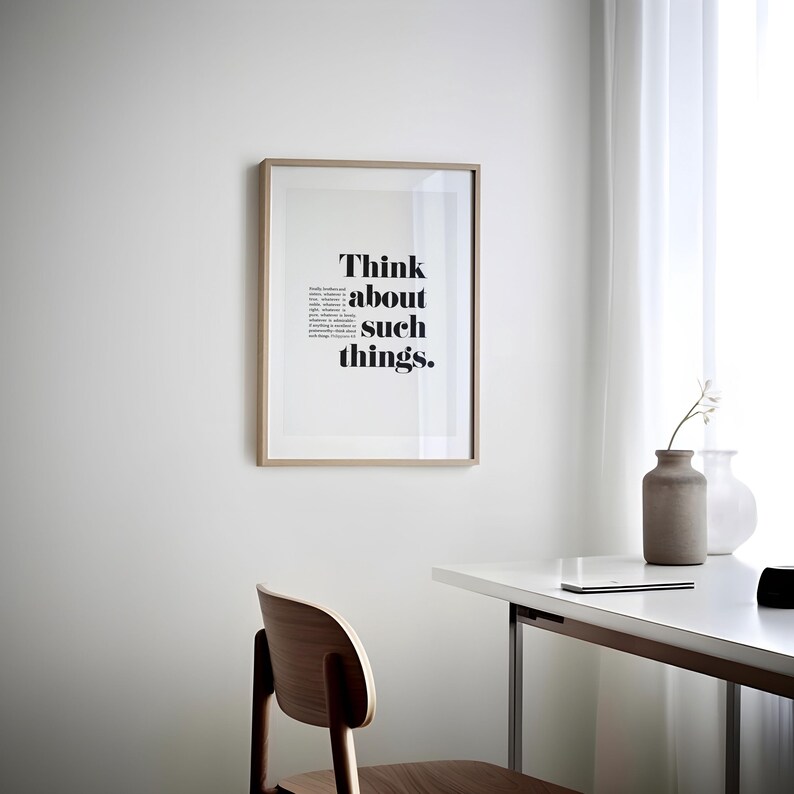 Philippians 4:8 Christian Bible Verse Print, Scripture Wall Art ...