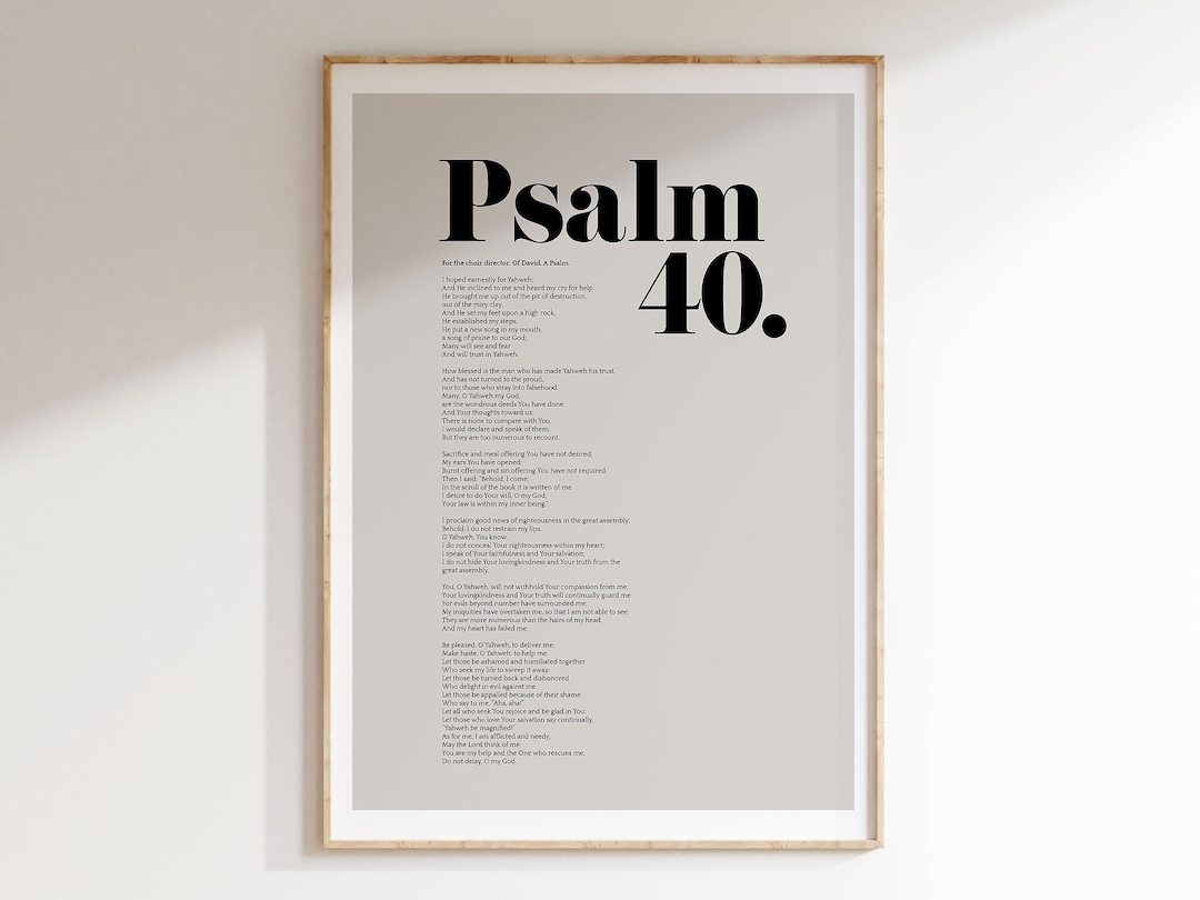 Psalm 40 LSB Scripture Wall Art, Christian Modern Typography Poster, Bold Decor, Set My Feet ...