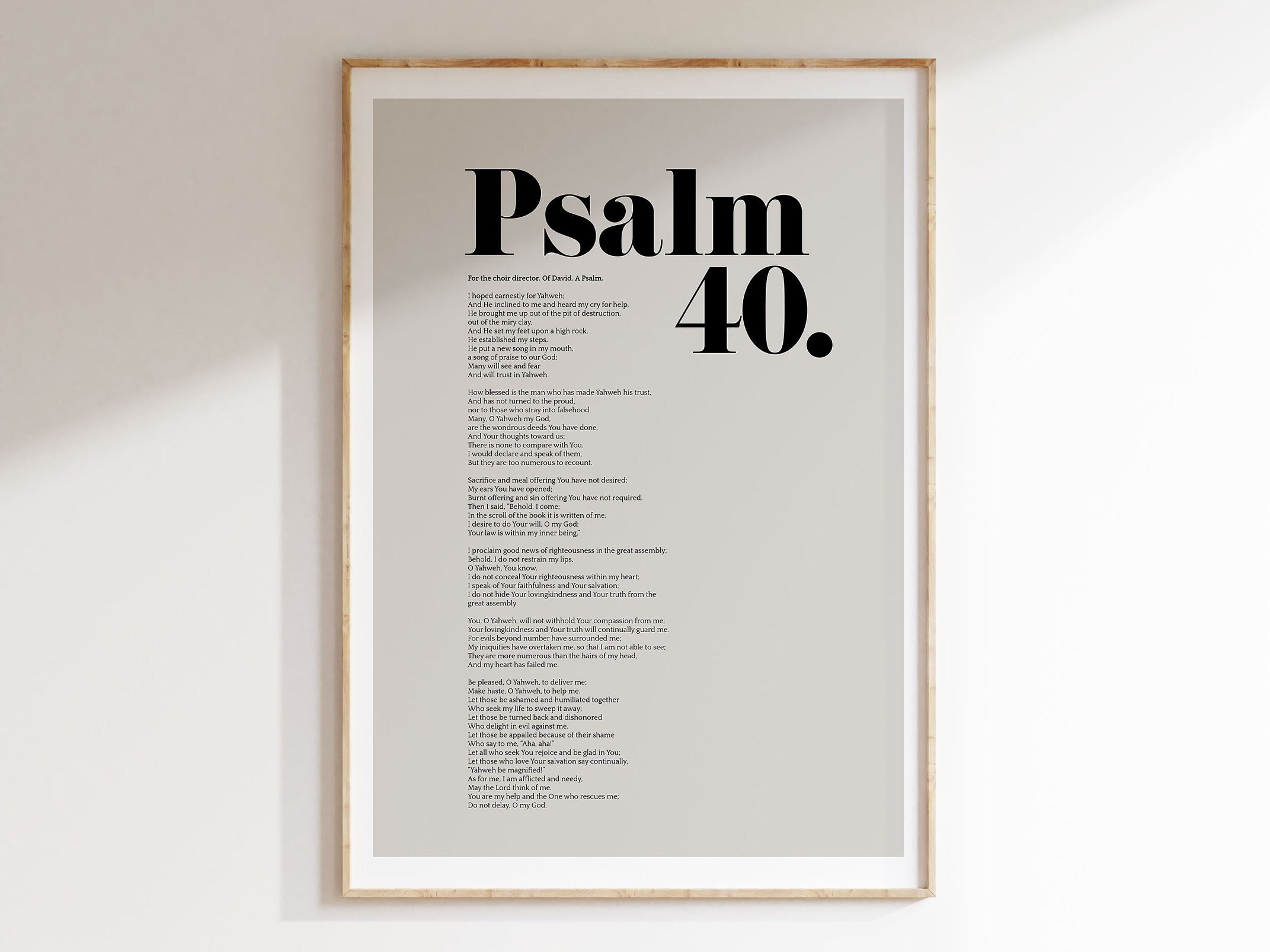 Psalm 40 LSB Scripture Wall Art, Christian Modern Typography Poster ...