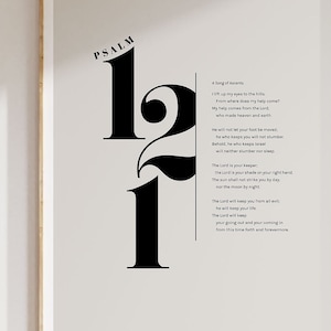 Psalm 121 Bible Verse Wall Art, I Lift up My Eyes Scripture Print ...
