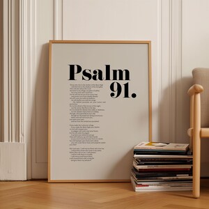 Psalm 91 NLT Bible Verse Wall Art, Minimalist Decor, Christian Modern Scripture Poster, New ...