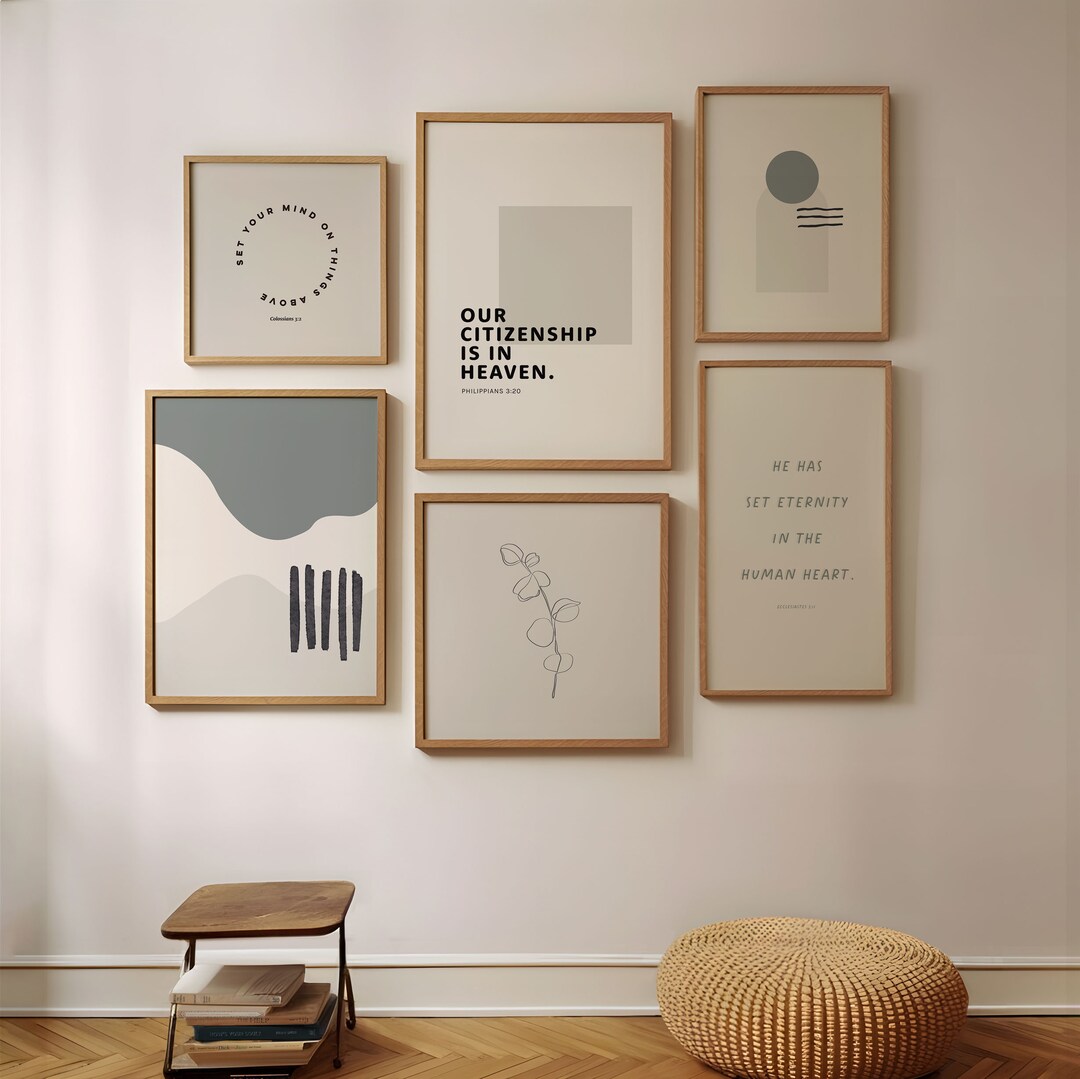 Christian Scripture Gallery Wall Art Set, Modern Home Decor (digital ...