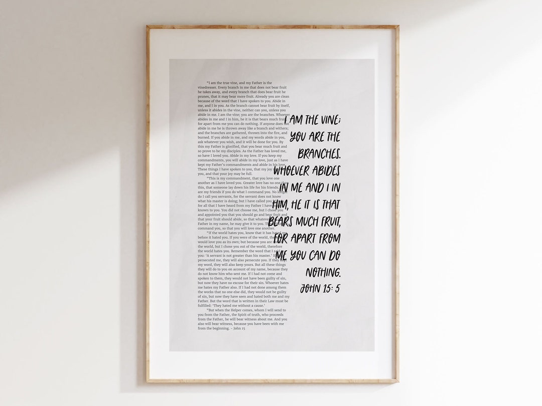 John 15 Artwork Print, Digital Download, Bible Verse, Scripture Wall ...