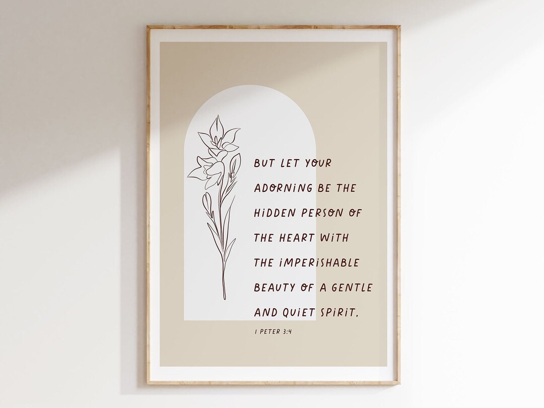 Imperishable Beauty Christian Wall Art 1 Peter 1 4 Floral Print for Her ...