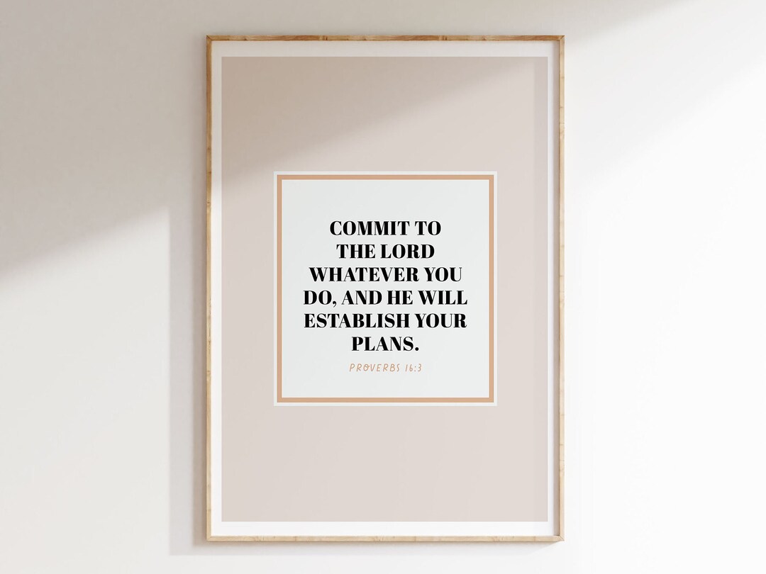 Proverbs 16:3 Bible Verse Wall Art, Commit Your Plans to the Lord ...