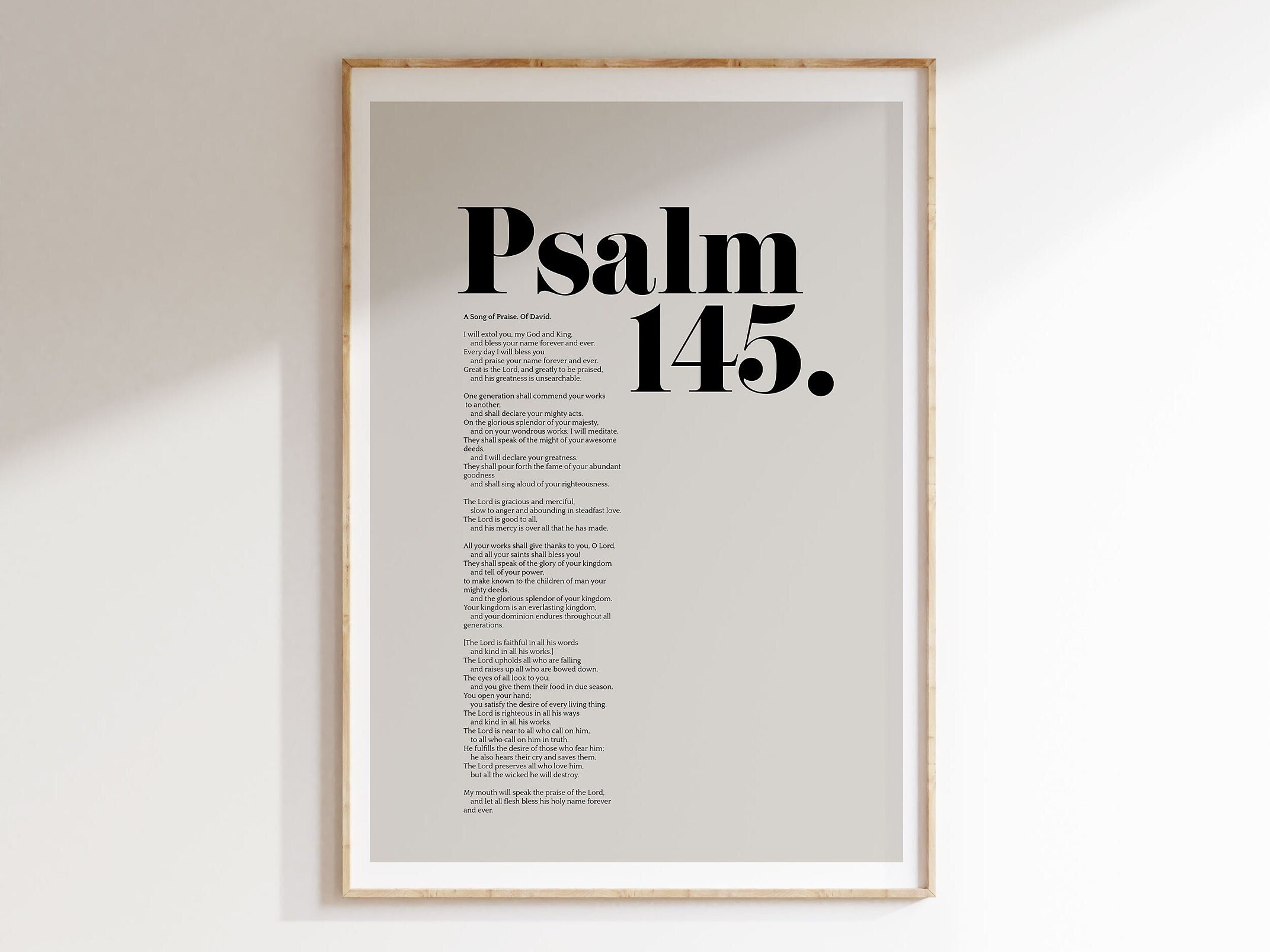 Psalm 145 Bible Verse Wall Art, Bold Home Decor, Christian Modern ...
