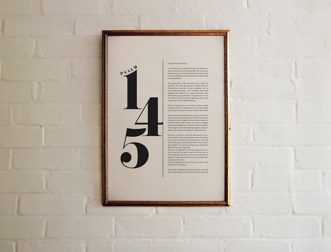 Psalm 145 Scripture Wall Art, Praise God Bible Verse Bold Wall Art ...