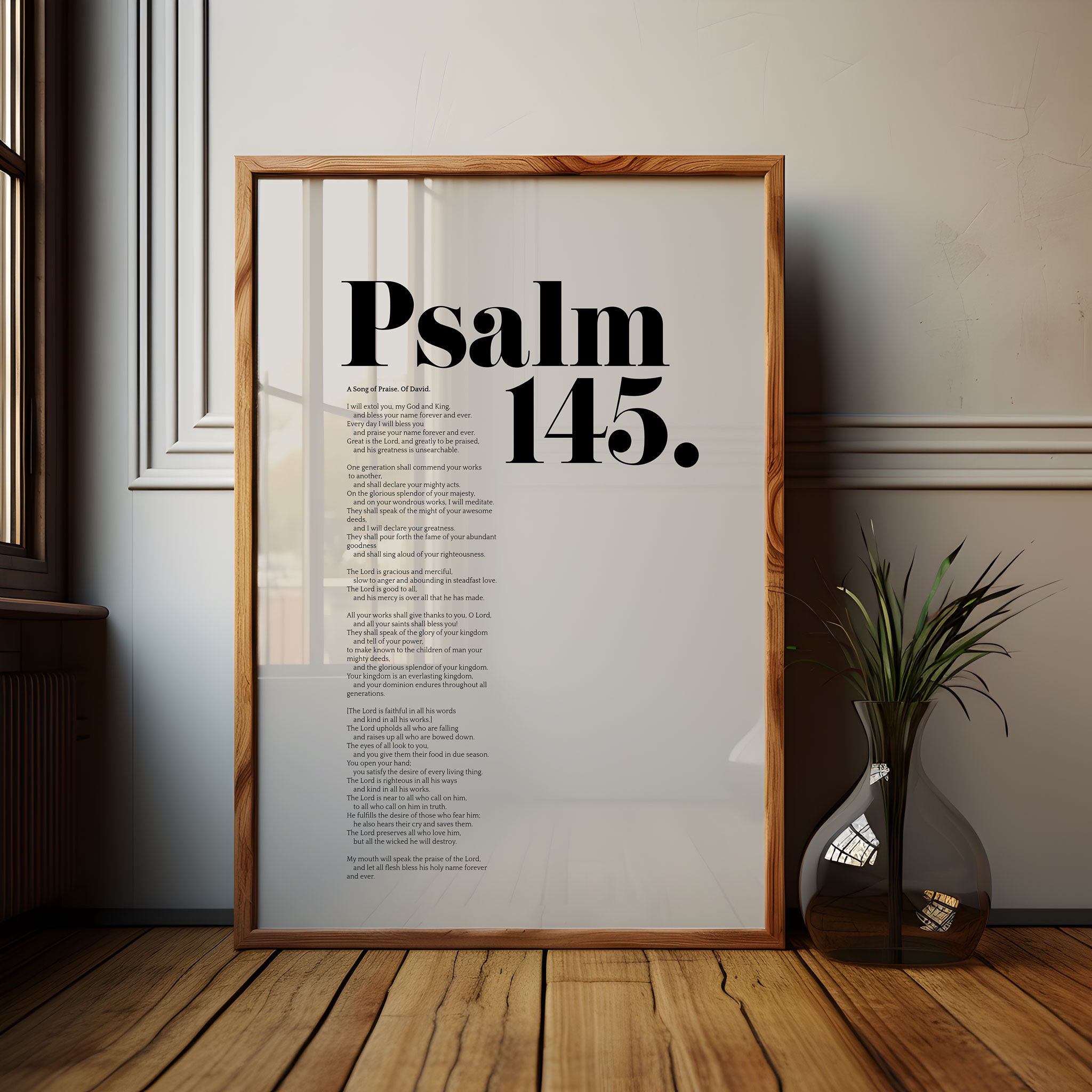 Psalm 145 Bible Verse Wall Art, Bold Home Decor, Christian Modern ...