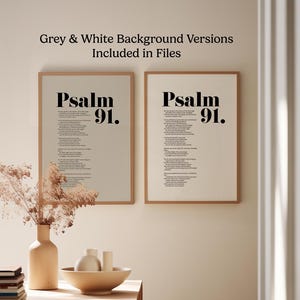 Set of 2 Psalm 91 1 Printable Christian Wall Art, Minimalist Decor ...