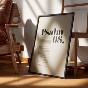 Psalm 8 Bible Verse Wall Art, Minimalist Decor, Christian Modern ...