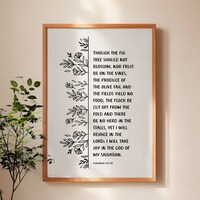 Habakkuk 3:17-19 NIV Bible Verse Wall Art, yet I Will Rejoice in the ...