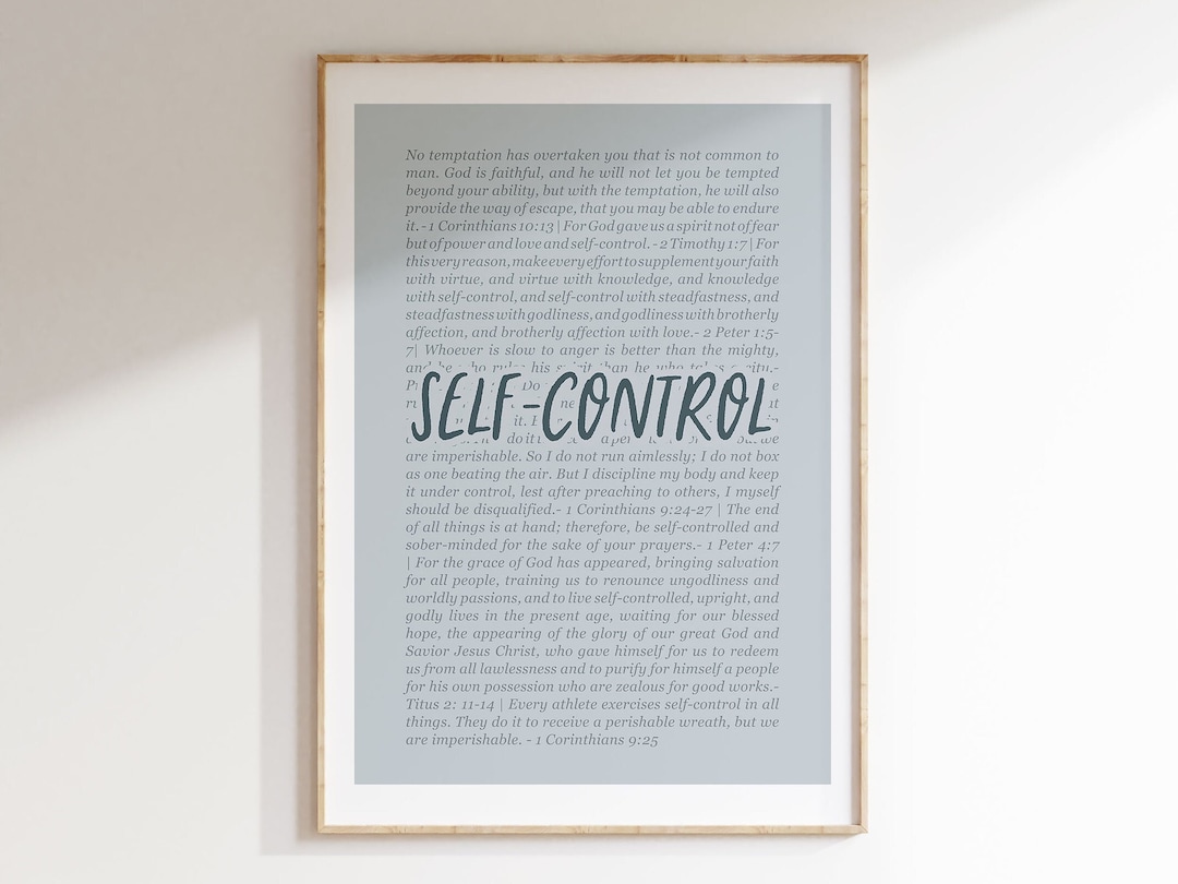 Self-control Fruit of the Spirit Print, Bible Verse Poster (digital ...