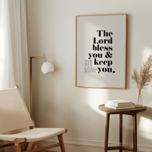 Number 6 24-26 Poster, the Lord Bless You and Keep You Print, Blessing ...